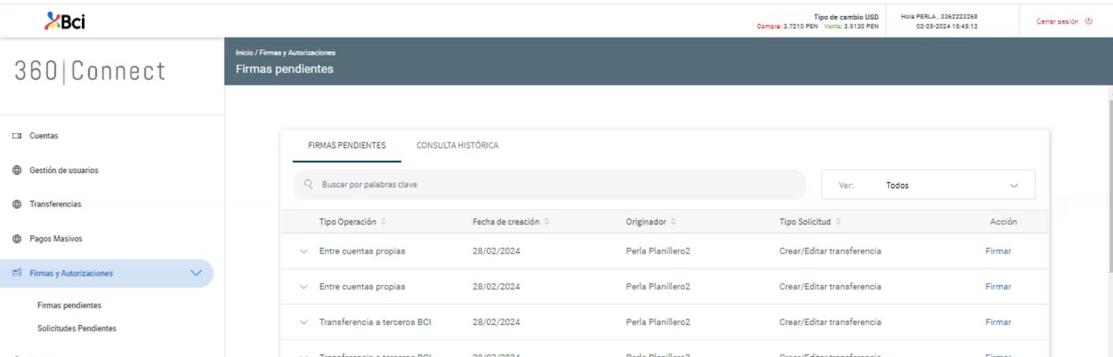 Pago Proveedores | Banco Bci Miami