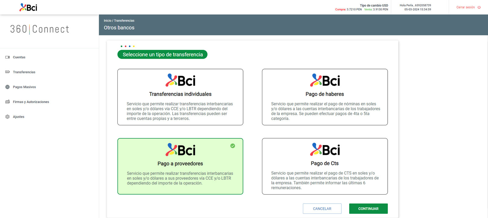 Pago Proveedores | Banco Bci Miami